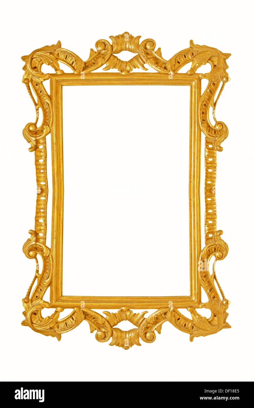 Yellow metal frame on a white background Stock Photo - Alamy