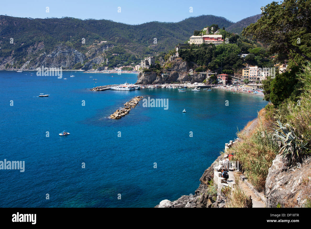 The Old Town Beach at Monterosso al Mare from the Cinque Terre Coastal ...