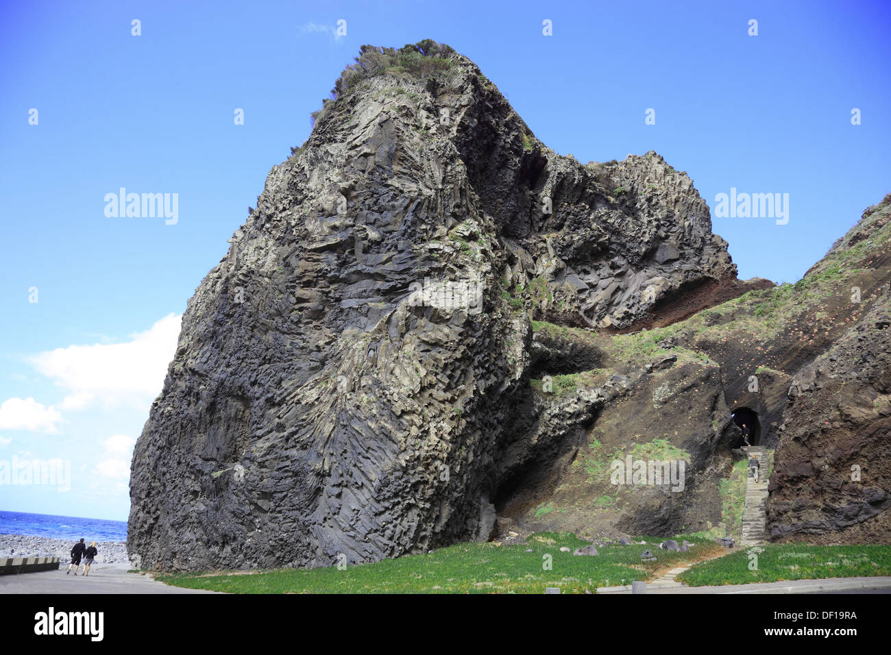 Madeira Island rocks at Ribeira da Janela, on the west coast Stock ...