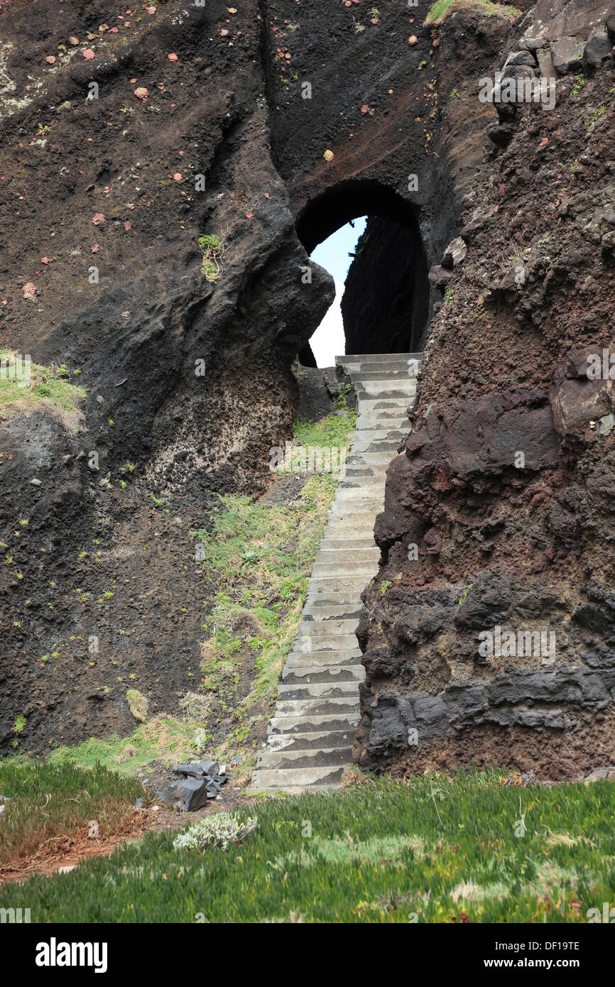 Madeira, the window rocks, Ribeira da Janela, on the west coast Stock ...