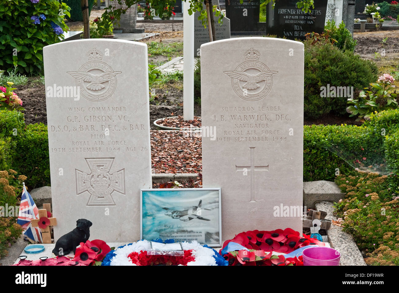 Grave of Wing Commander Guy Gibson VC and Squadron Leader Jim Warwick ...