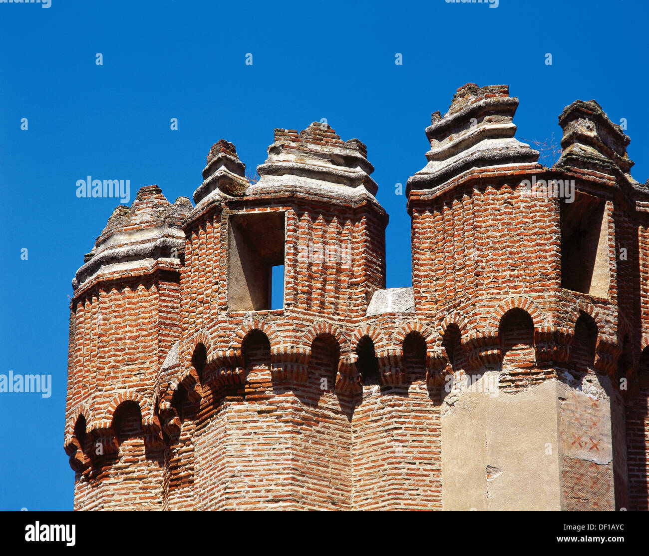 Spain. Castile-Leon. Coca Castle.15th century. Mudejar style. Exterior ...