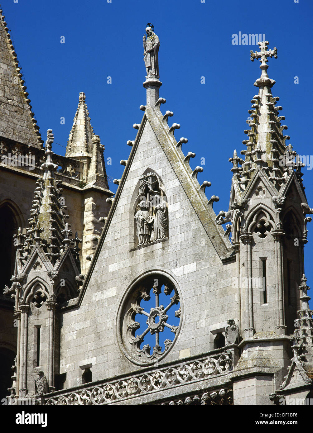 Spain. Leon. Cathedral. Gothic style. Main facade. Detail Stock Photo ...