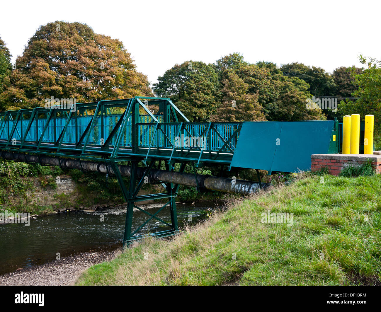 Footbridge over the River Irwell, Radcliffe,Greater Manchester,UK Stock ...