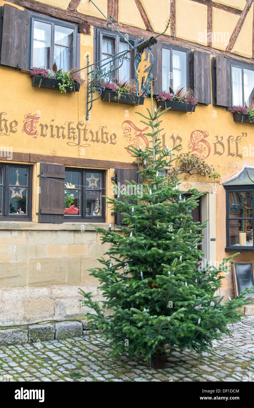 Go to Hell' medieval tavern exterior, Rothenburg, Germany Stock Photo ...