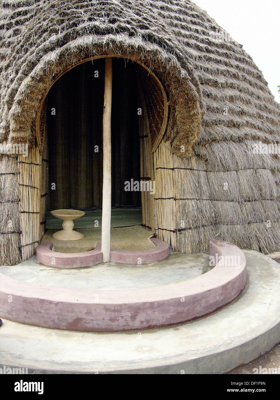 Entrance of traditional tribal king´s dwelling in Rwanda Stock Photo ...