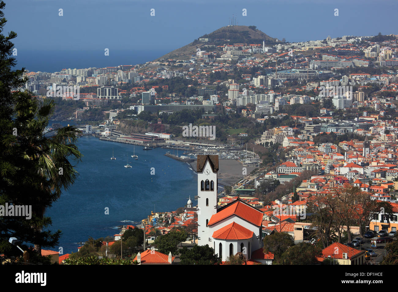 Madeira, Funchal, overlooking the city and harbor Stock Photo - Alamy