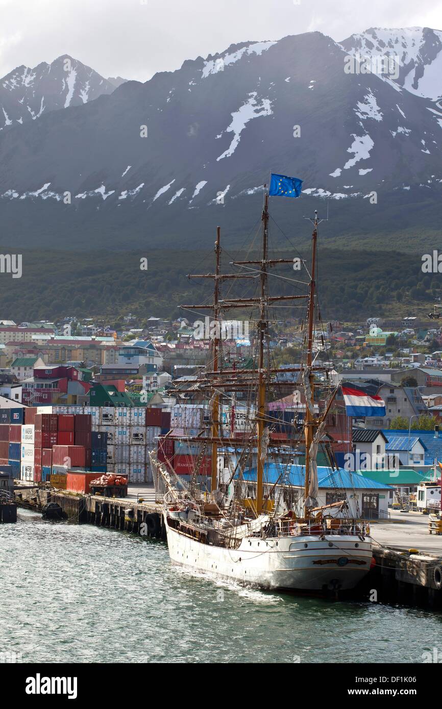 Square rigger tourist ship from The Netherlands, ´Europa´, Ushuaia ...