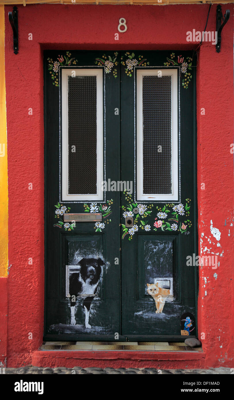 Madeira, Funchal, painted doors in the old city, The art of open doors ...