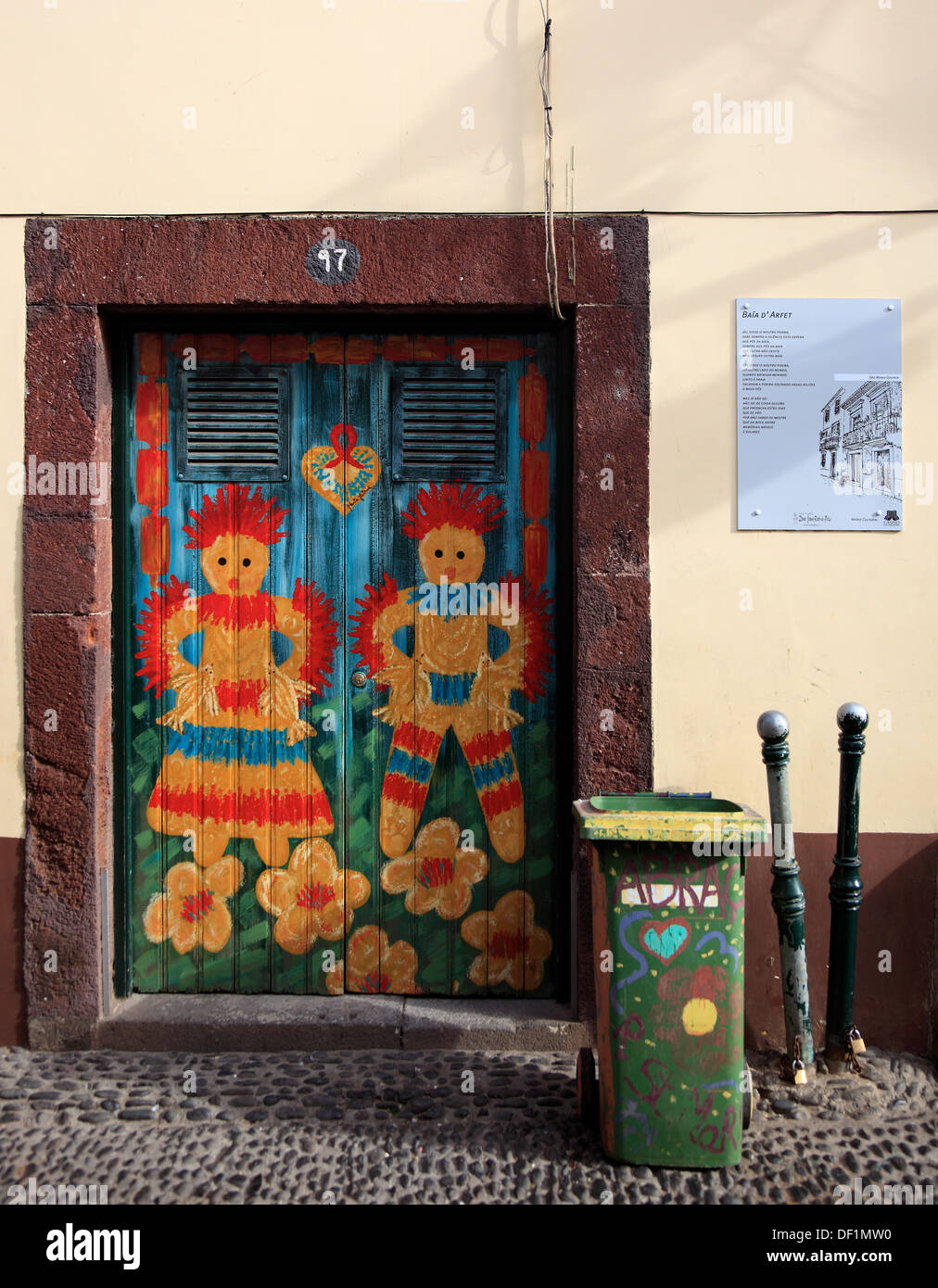 Madeira, Funchal, painted doors in the old city, The art of open doors ...