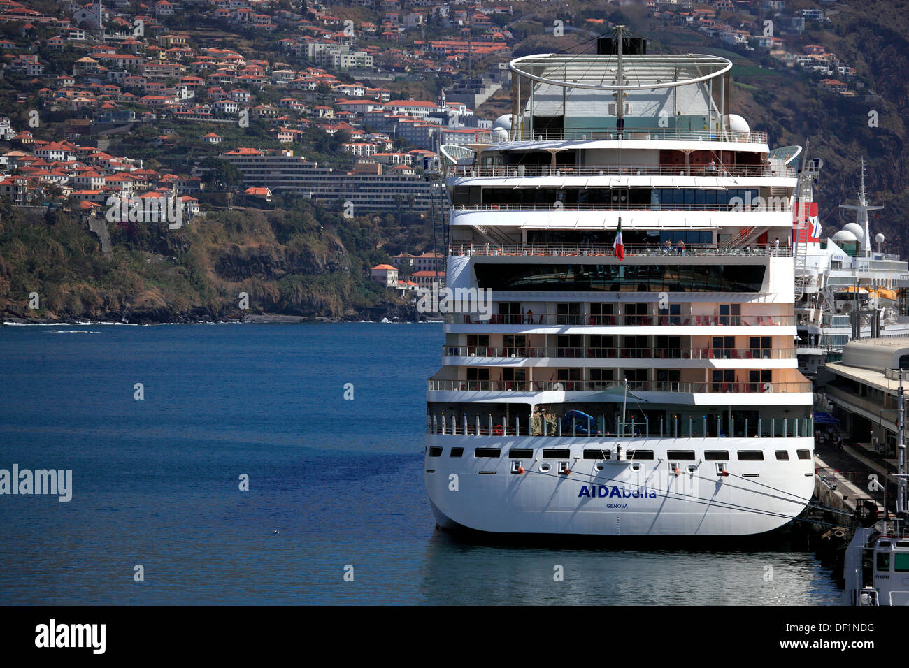 Madeira, Funchal, cruise ship AidaBella in Port Stock Photo - Alamy