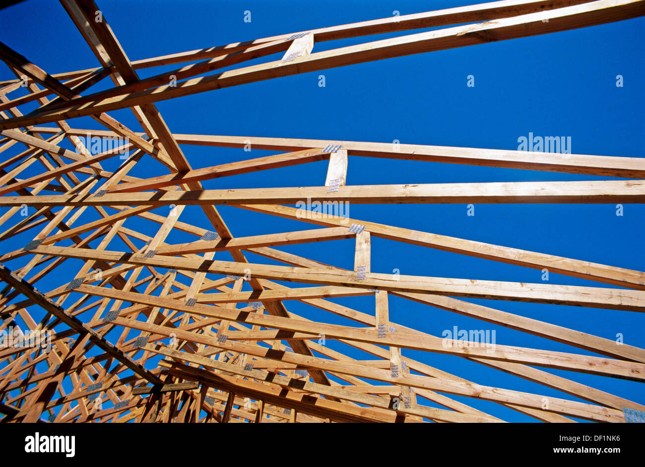 Prefabricated roof trusses hi-res stock photography and images - Alamy