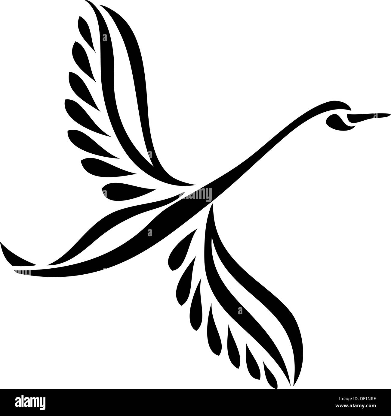 Flying swan painting Cut Out Stock Images & Pictures - Alamy