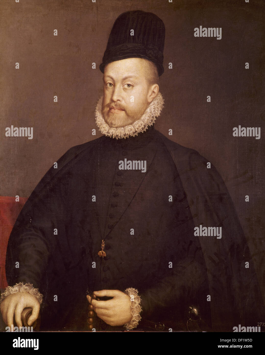 Philip II of Spain (1527-1598). Portrait by Sanchez Coello. Museum of ...