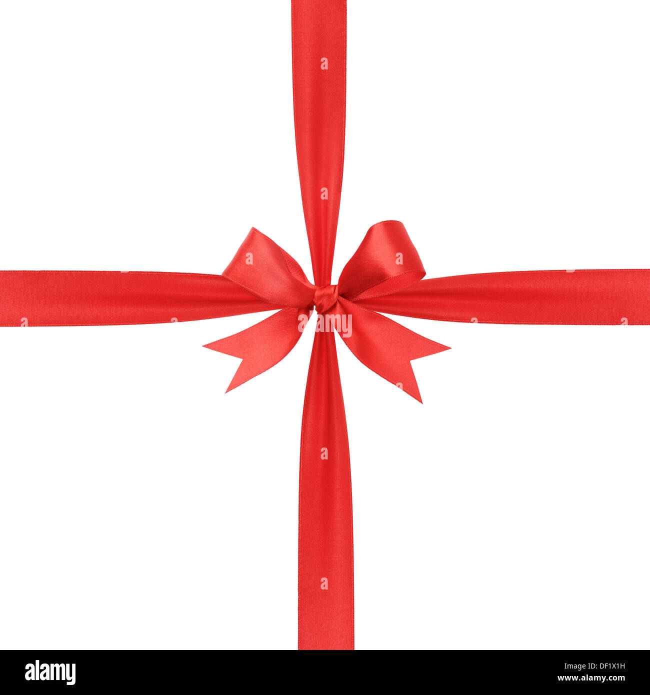 red simple tied ribbon bow composition, isolated on white Stock Photo ...