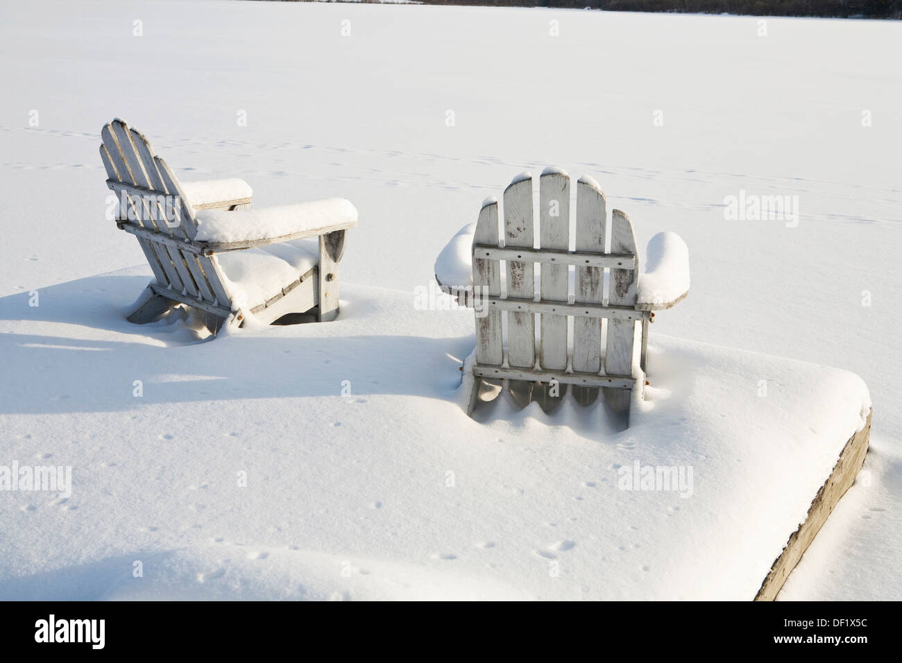 Adirondack chairs in snow hi-res stock photography and images - Alamy