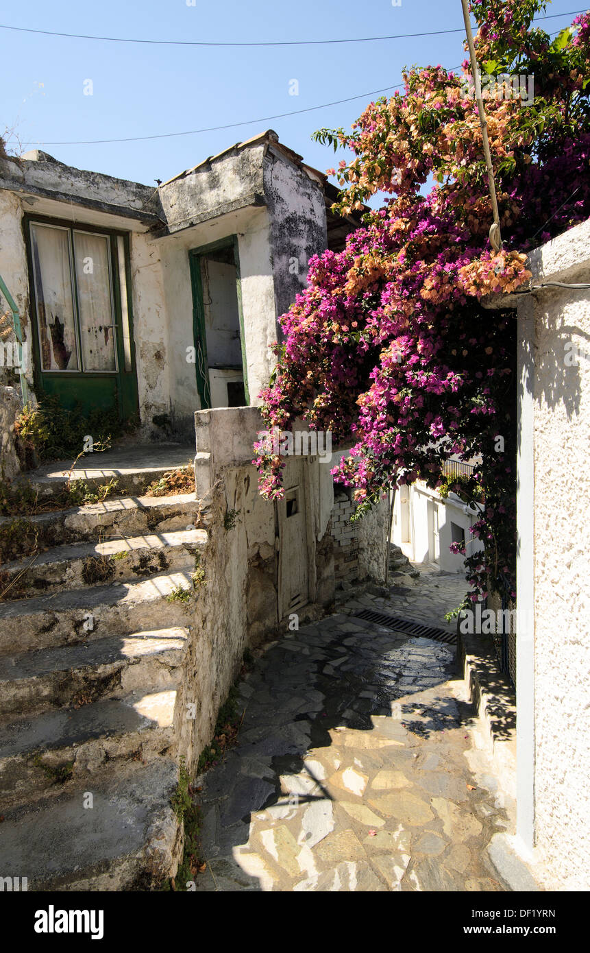 Street in the village of Spili - Crete. Greece Stock Photo - Alamy