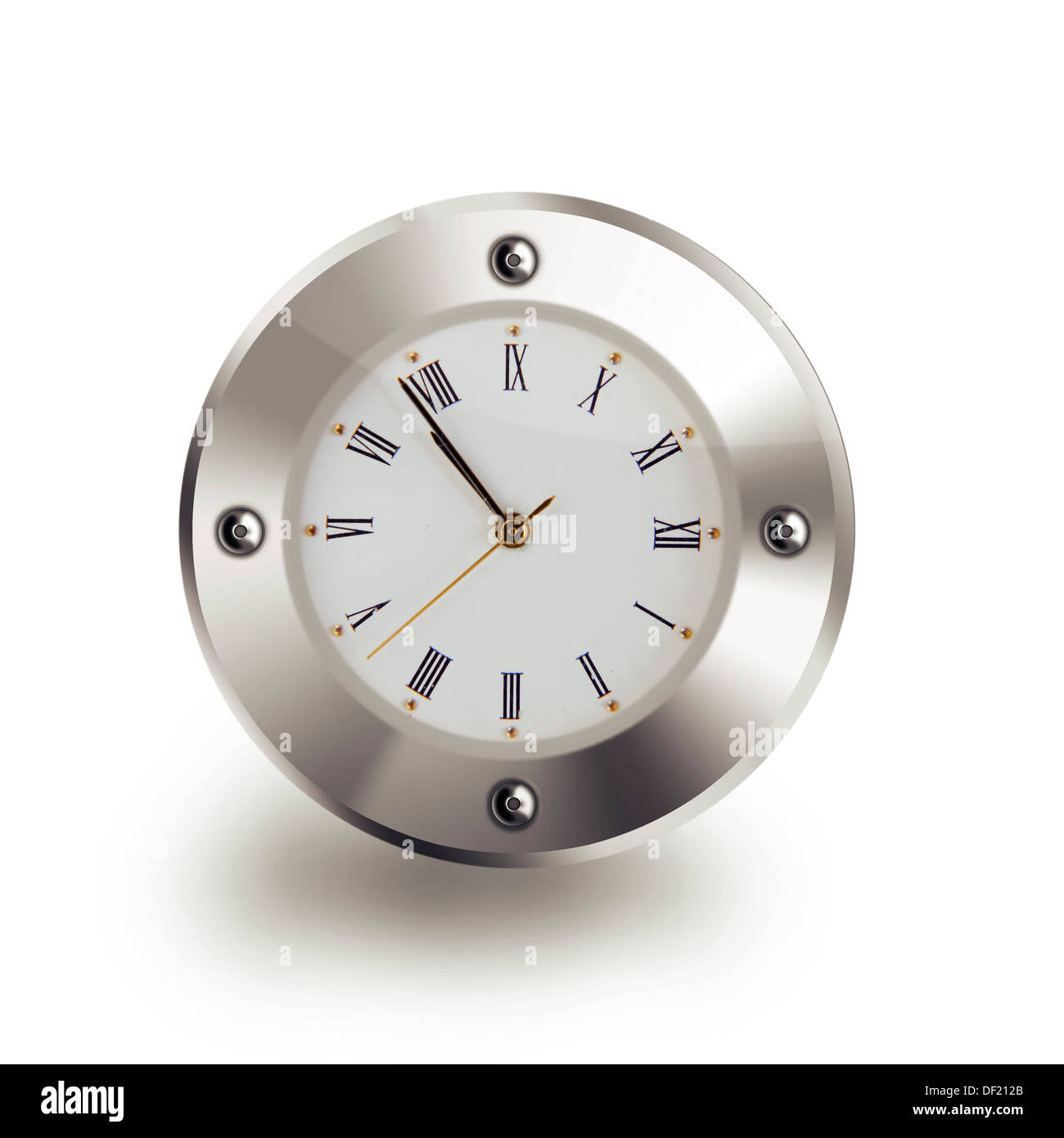 Clock on plain background Stock Photo - Alamy