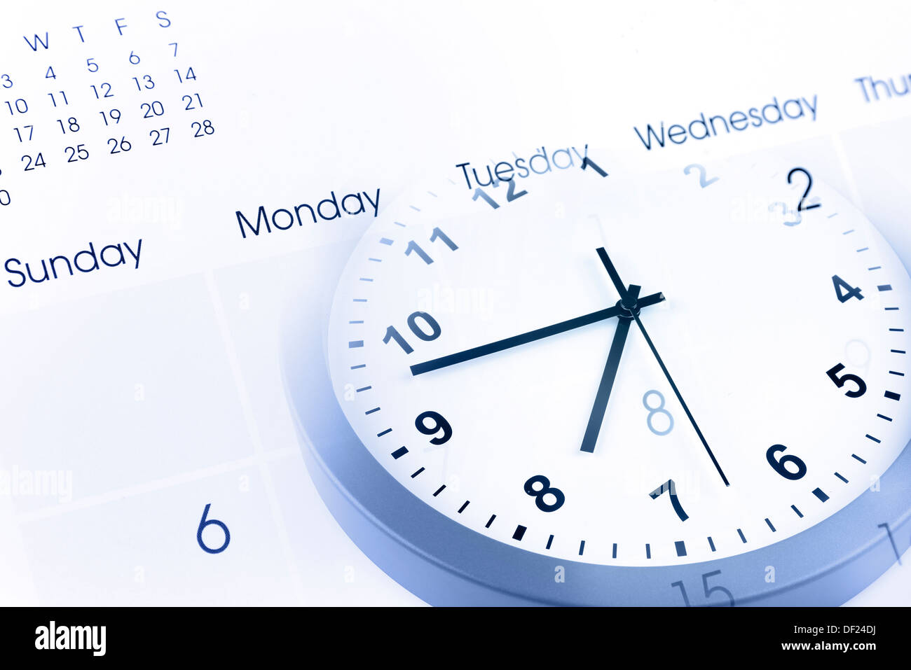 Conceptual accurate indoors office clock year planner week urgency hi ...