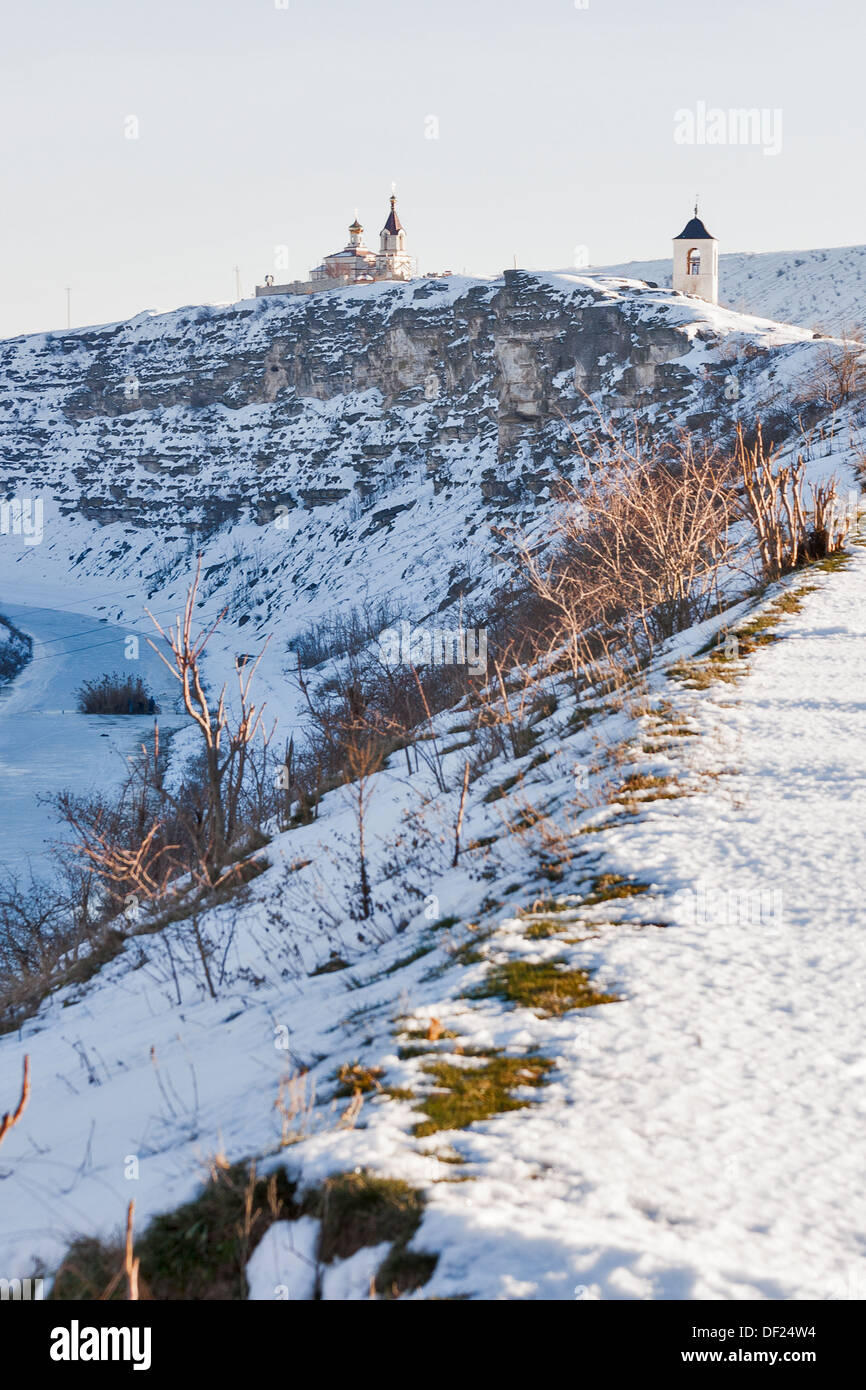 winter snow old Orhei Vechi monastery in Moldova Stock Photo - Alamy