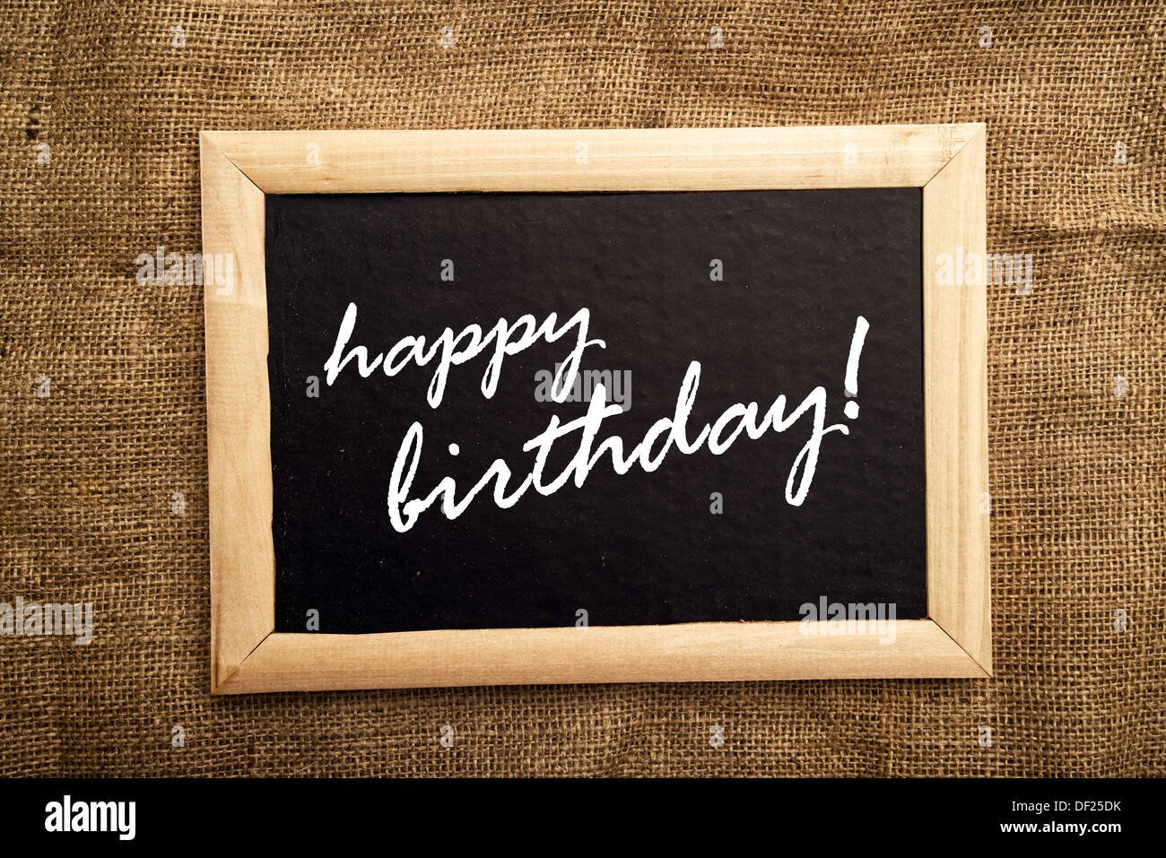 Happy birthday note on black message board Stock Photo - Alamy