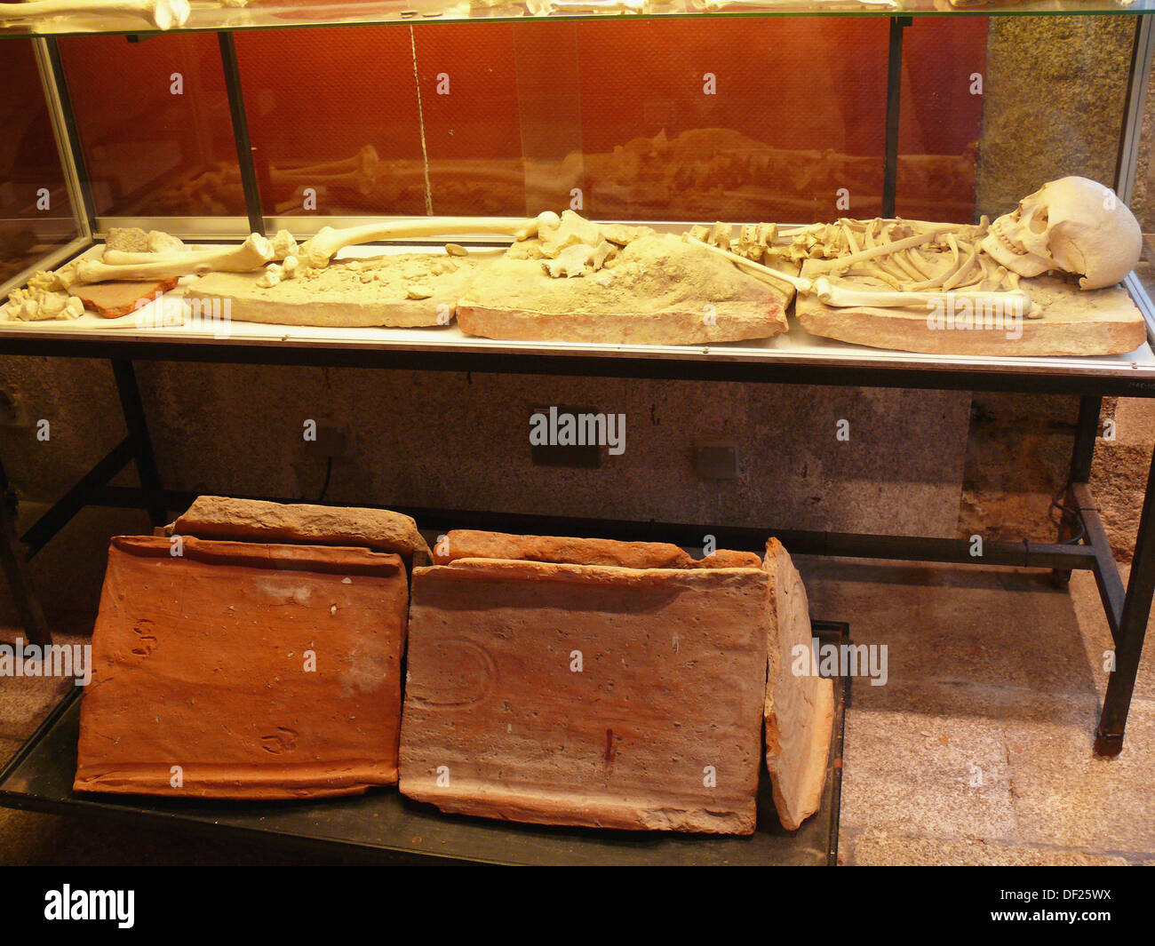 Roman grave. Castelo de San Anton Museum. La Coruña. Spain Stock Photo ...