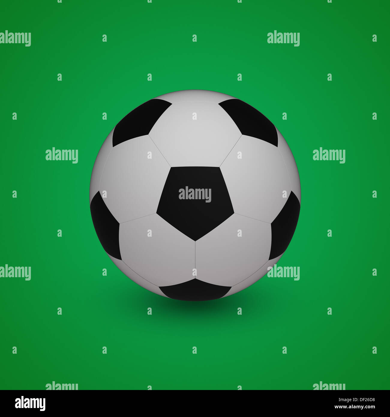 3D model of football on green background Stock Photo - Alamy