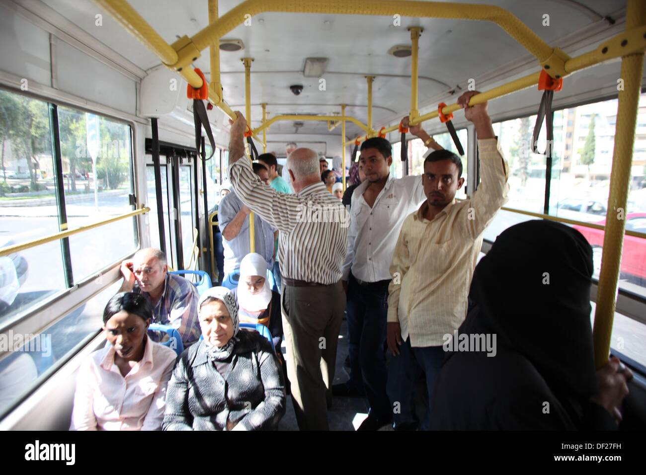 Inside a public bus in Damascus, Syria, on 2013-09-26. Photo: Martin ...