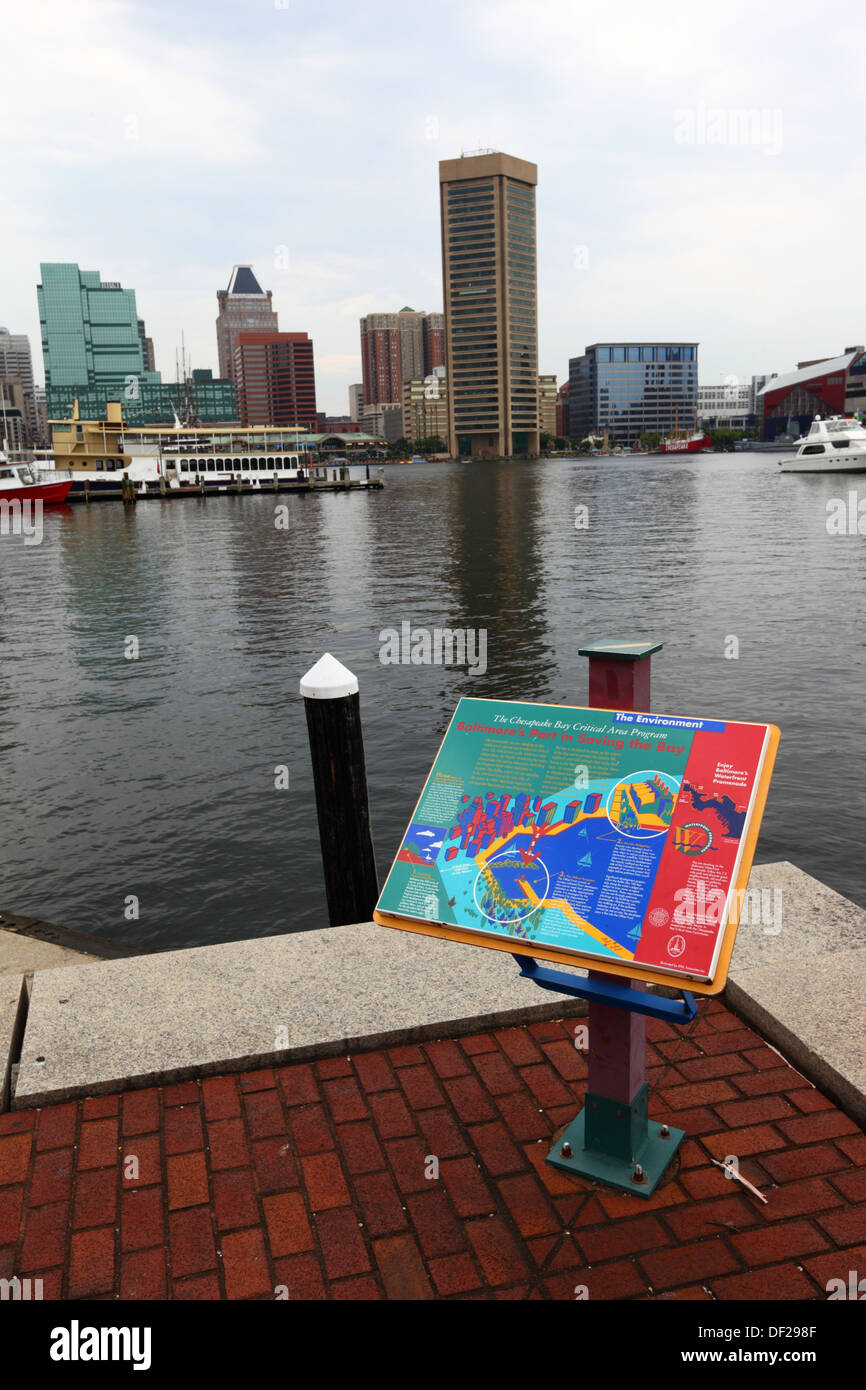 Sign describing the Chesapeake Bay Critical Area Program to clean up ...