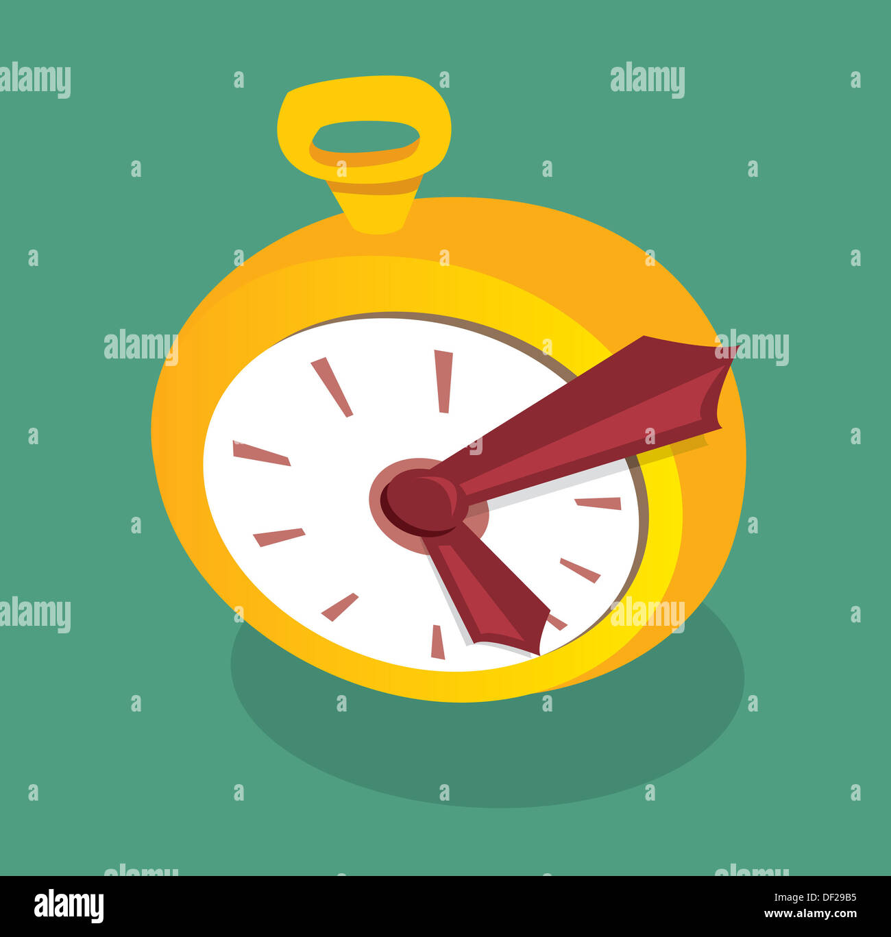 Cartoon golden clock Stock Photo - Alamy