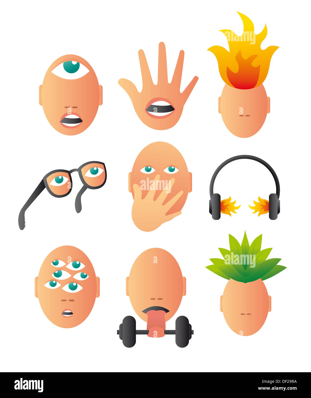 Bizarre conceptual icons Stock Photo - Alamy