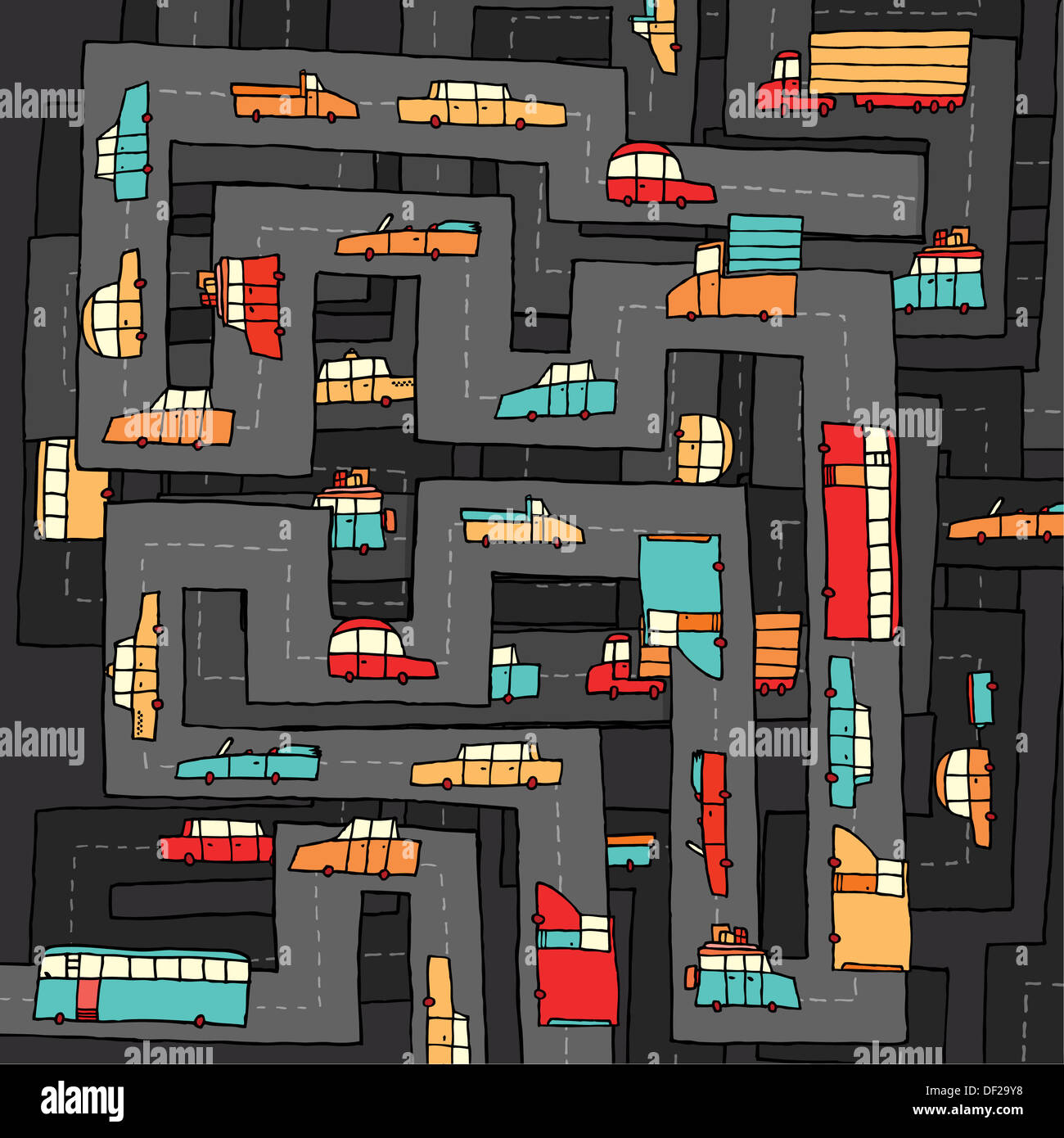 Lots of cars driving a complex highway Stock Photo - Alamy