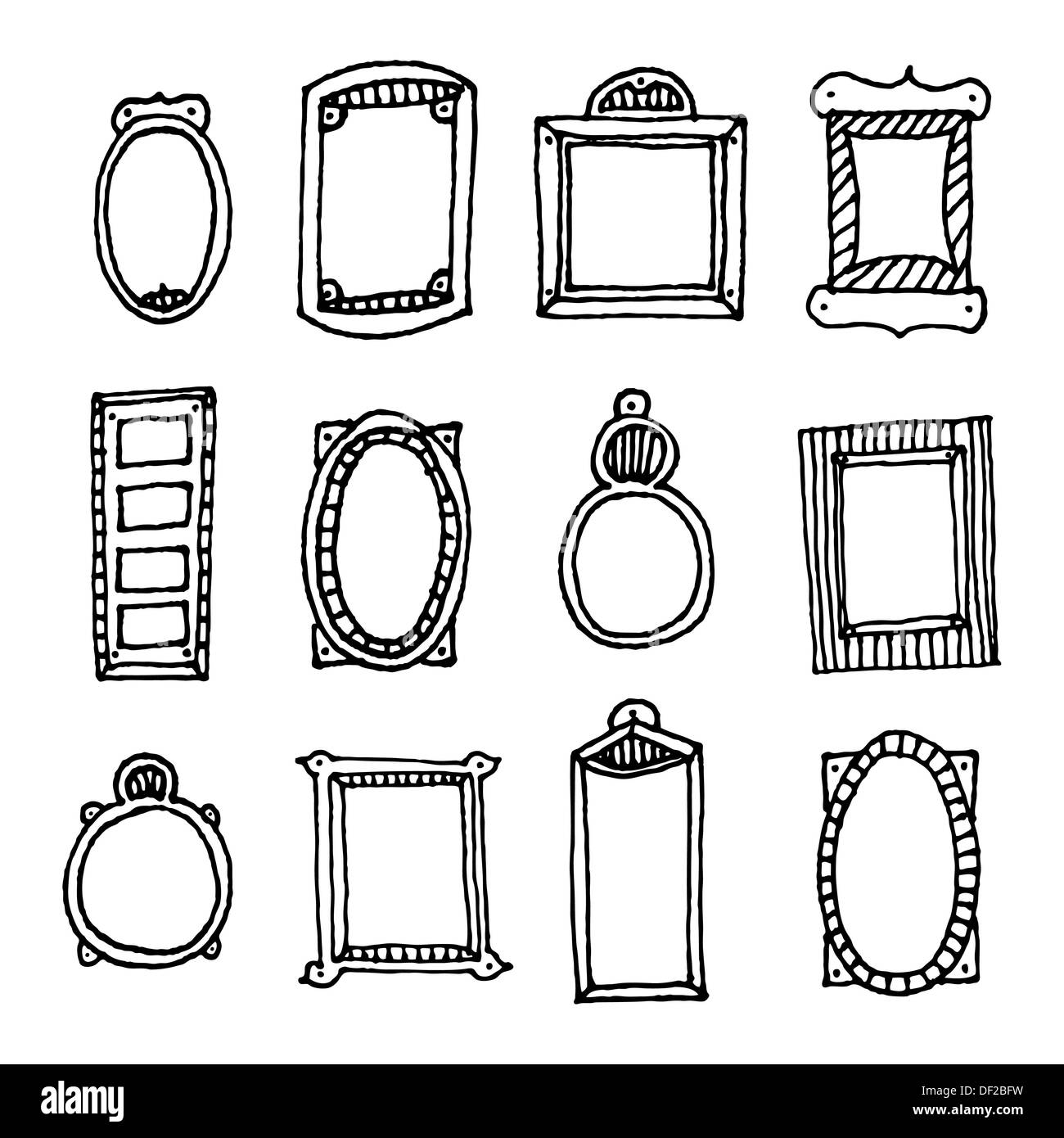 Hand drawn vector frame set Stock Photo - Alamy