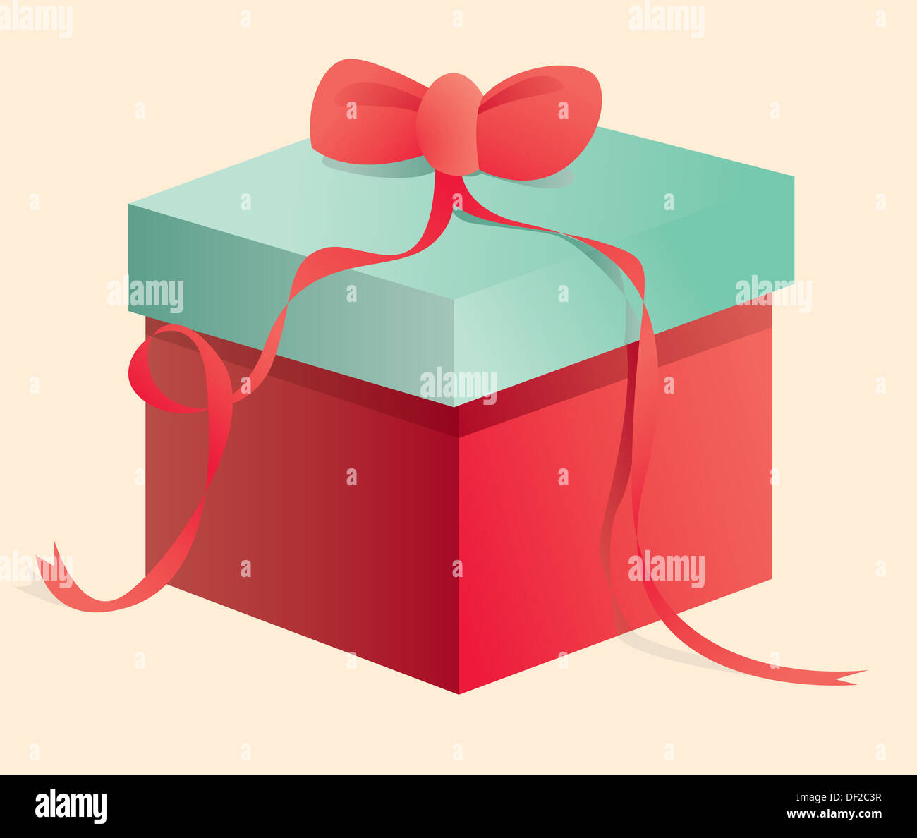 Red and green box with a tie Stock Photo - Alamy