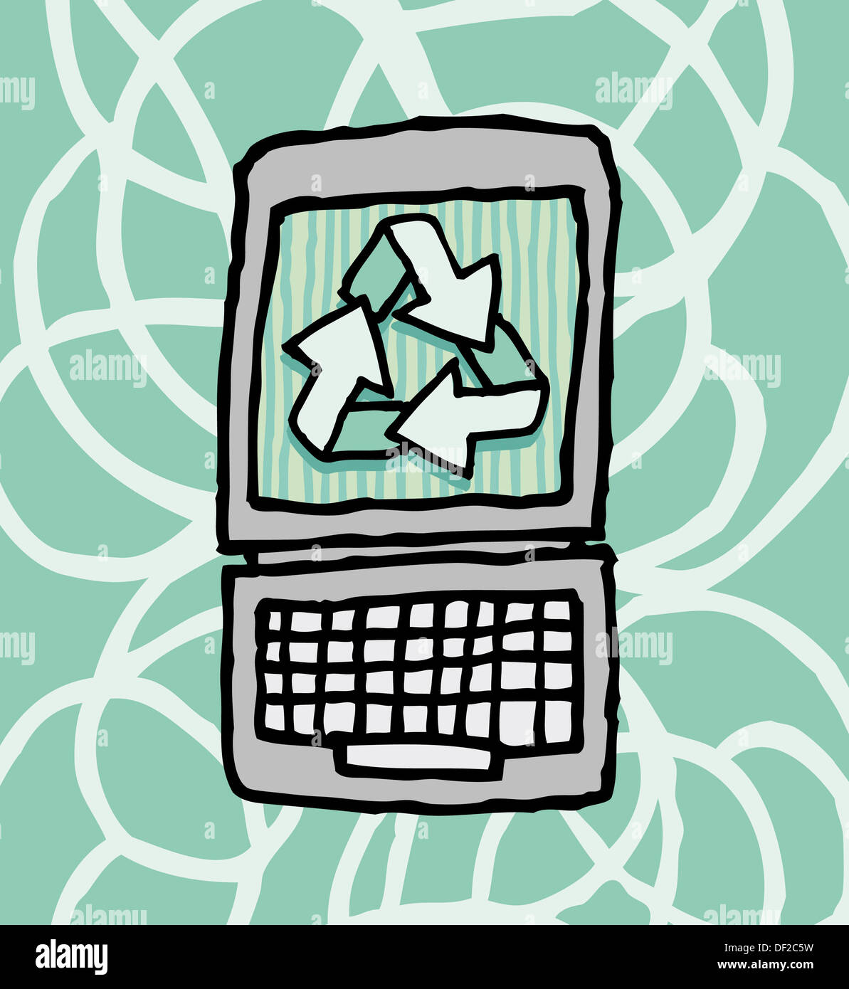 Computer recycling / Ecology Green Laptop Stock Photo - Alamy