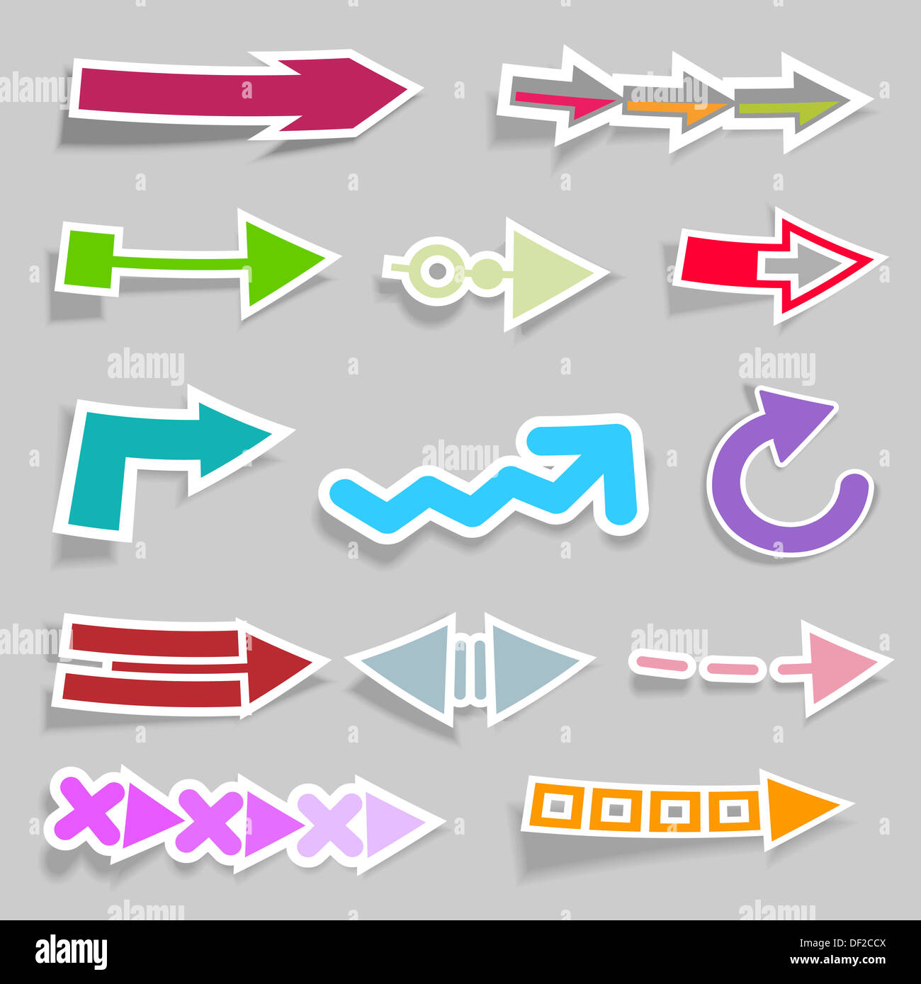 Large collection of various arrow shaped symbols Stock Photo - Alamy