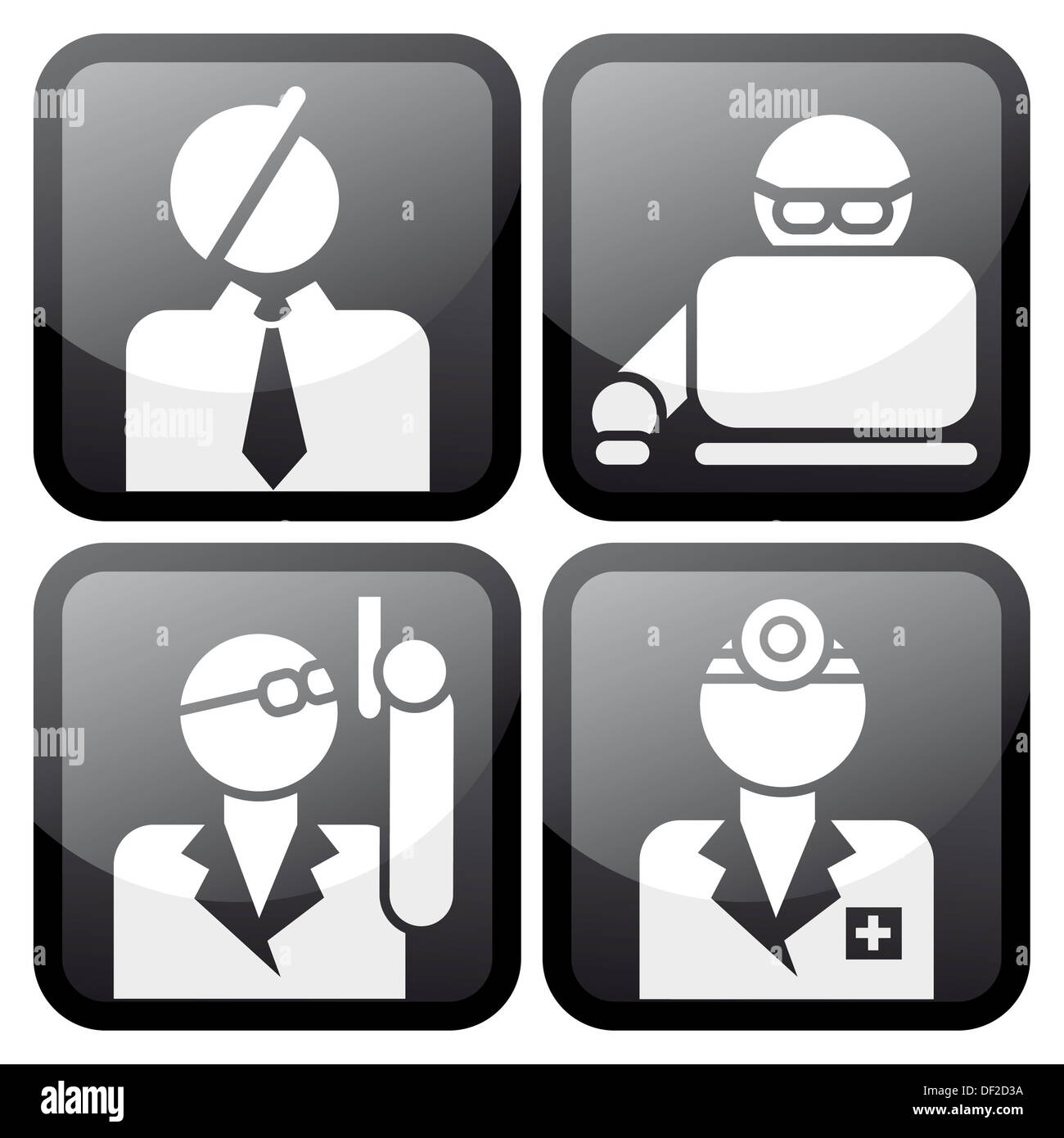 Profesional at work icon set Stock Photo - Alamy