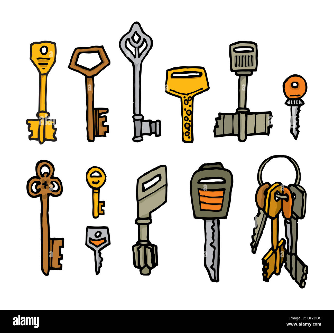 Cartoon key set Stock Photo - Alamy