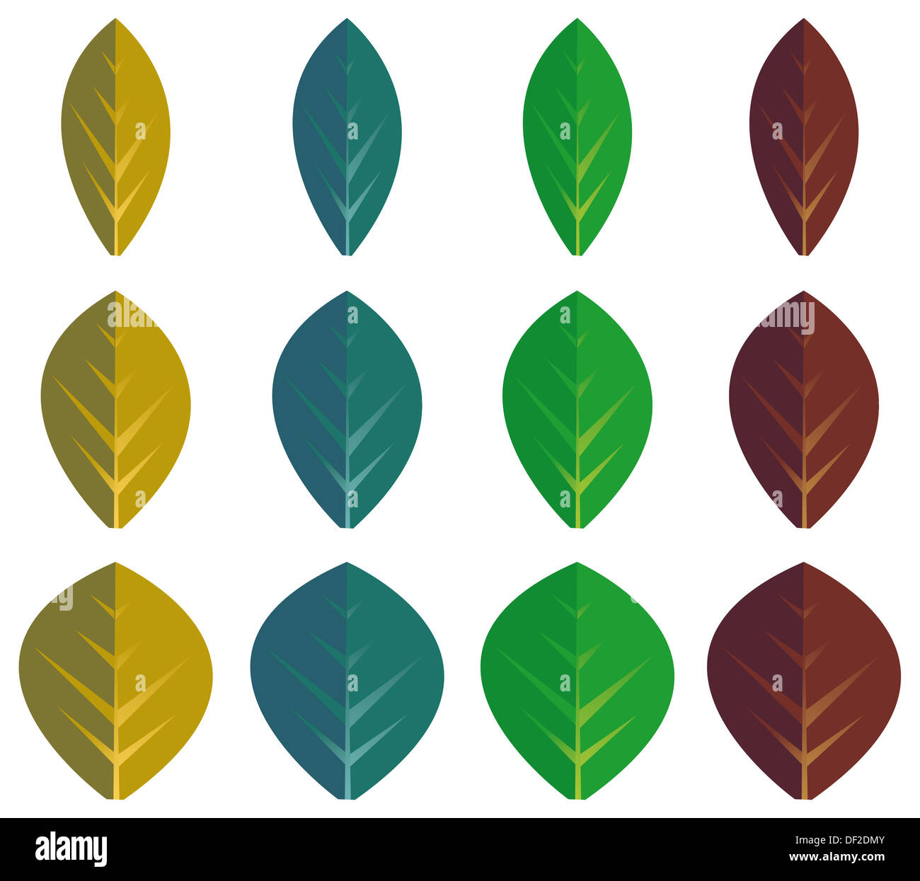 Set of color leaves Stock Photo - Alamy