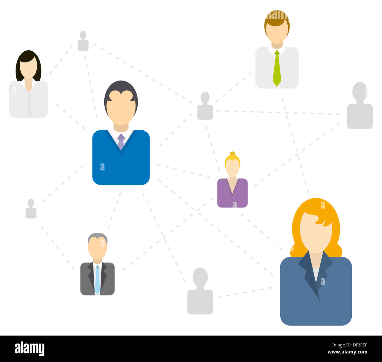 Connecting people chart Cut Out Stock Images & Pictures - Alamy