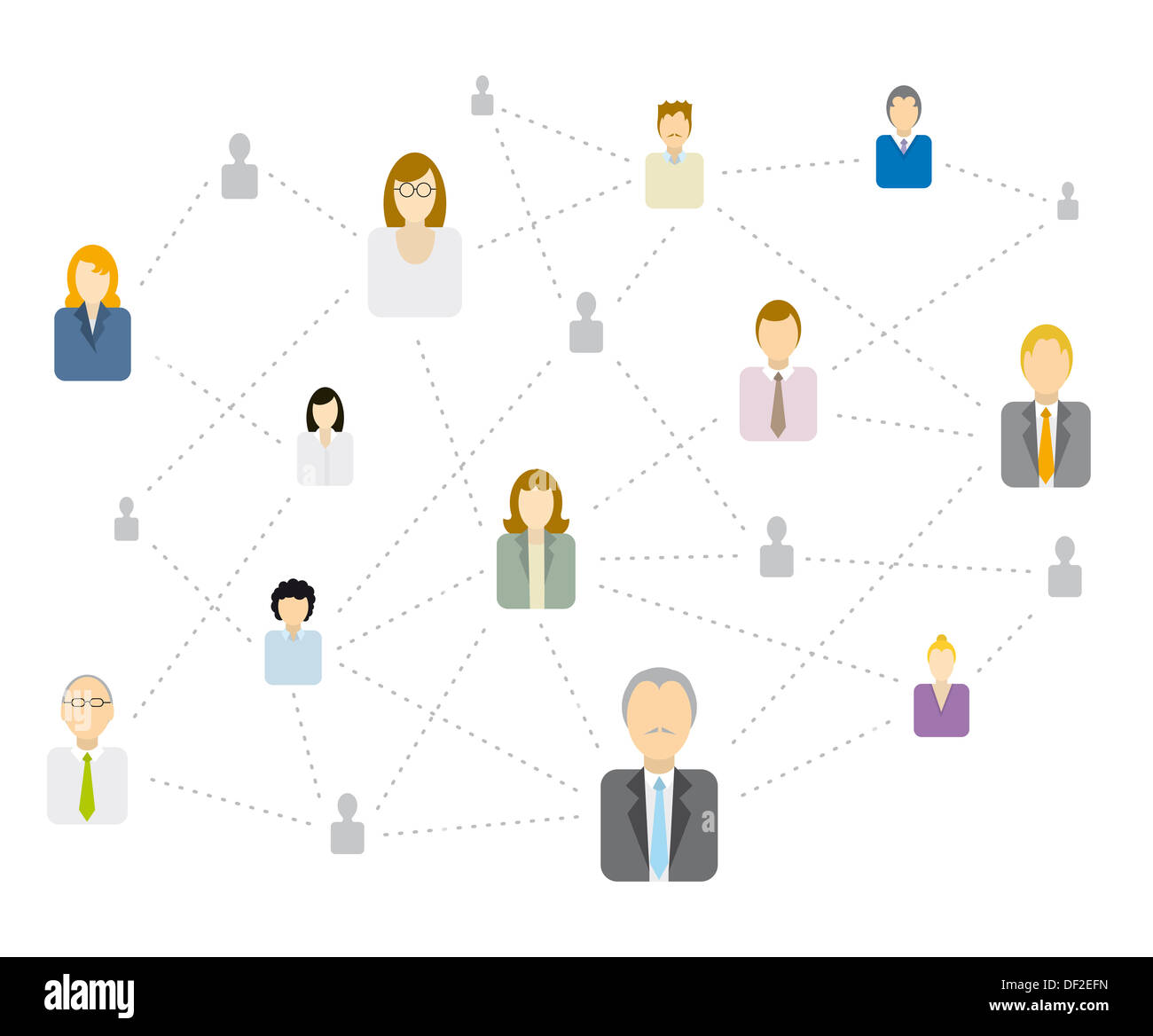 Connecting people chart Cut Out Stock Images & Pictures - Alamy