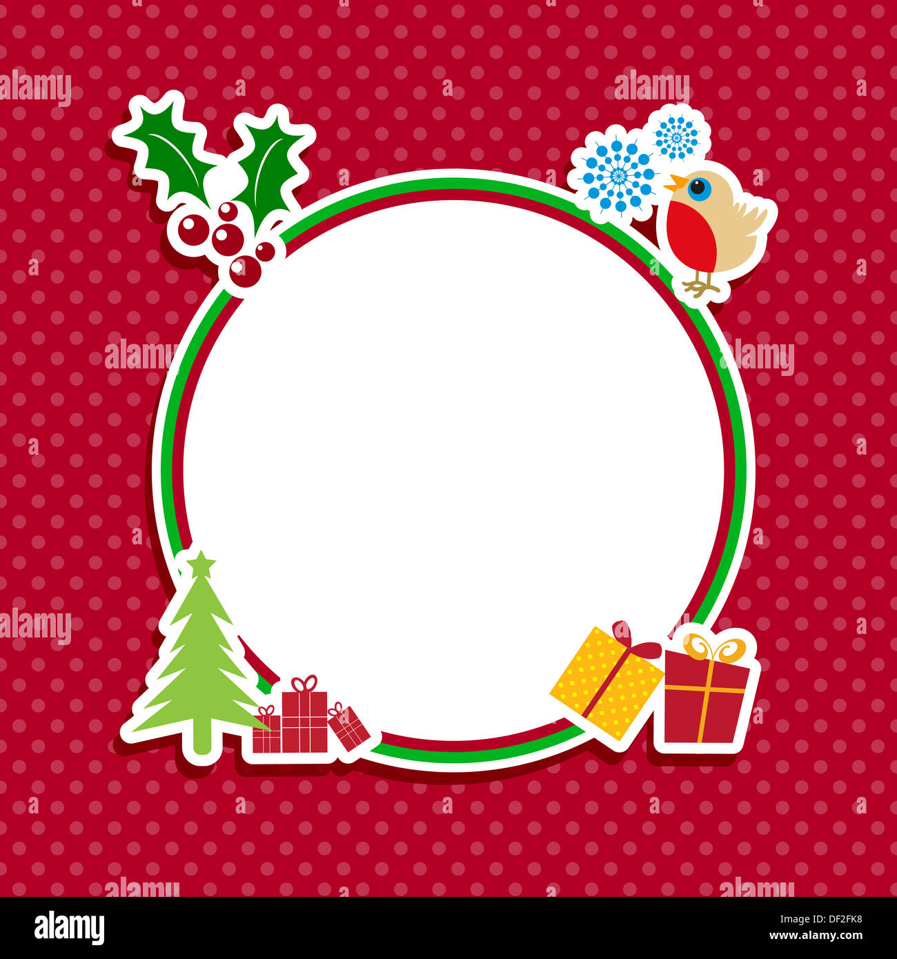 Christmas background with cute illustrations and space for text Stock ...