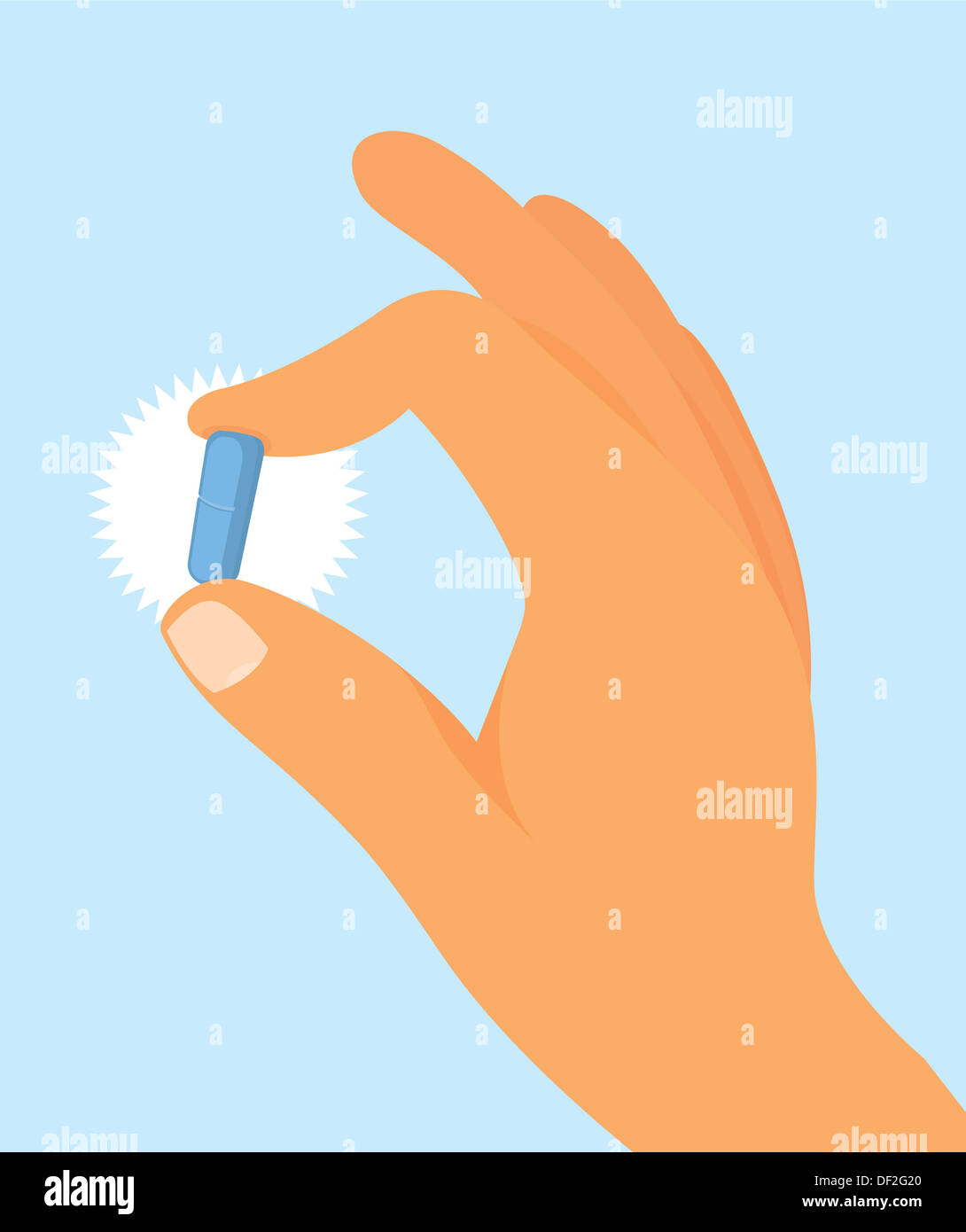 Hand holding blue pill Stock Photo - Alamy