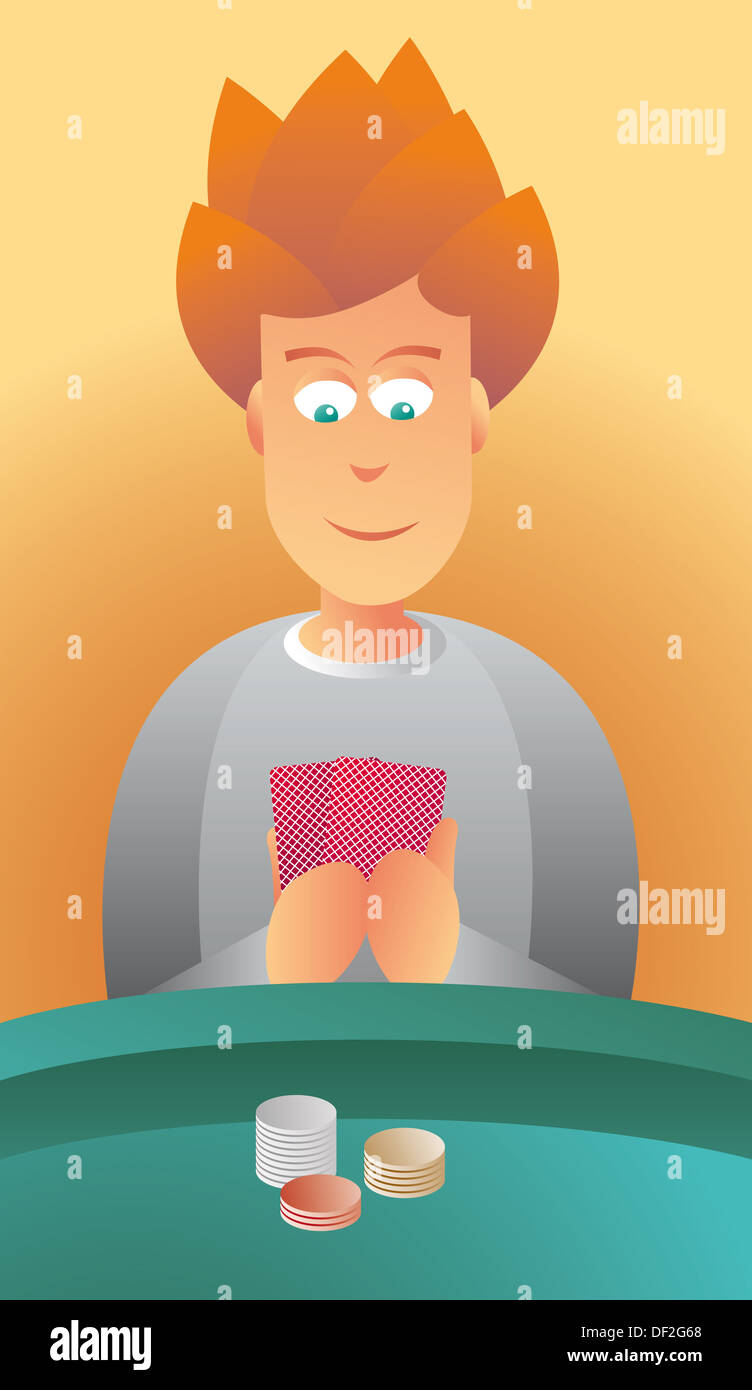 Guy playing poker Stock Photo - Alamy