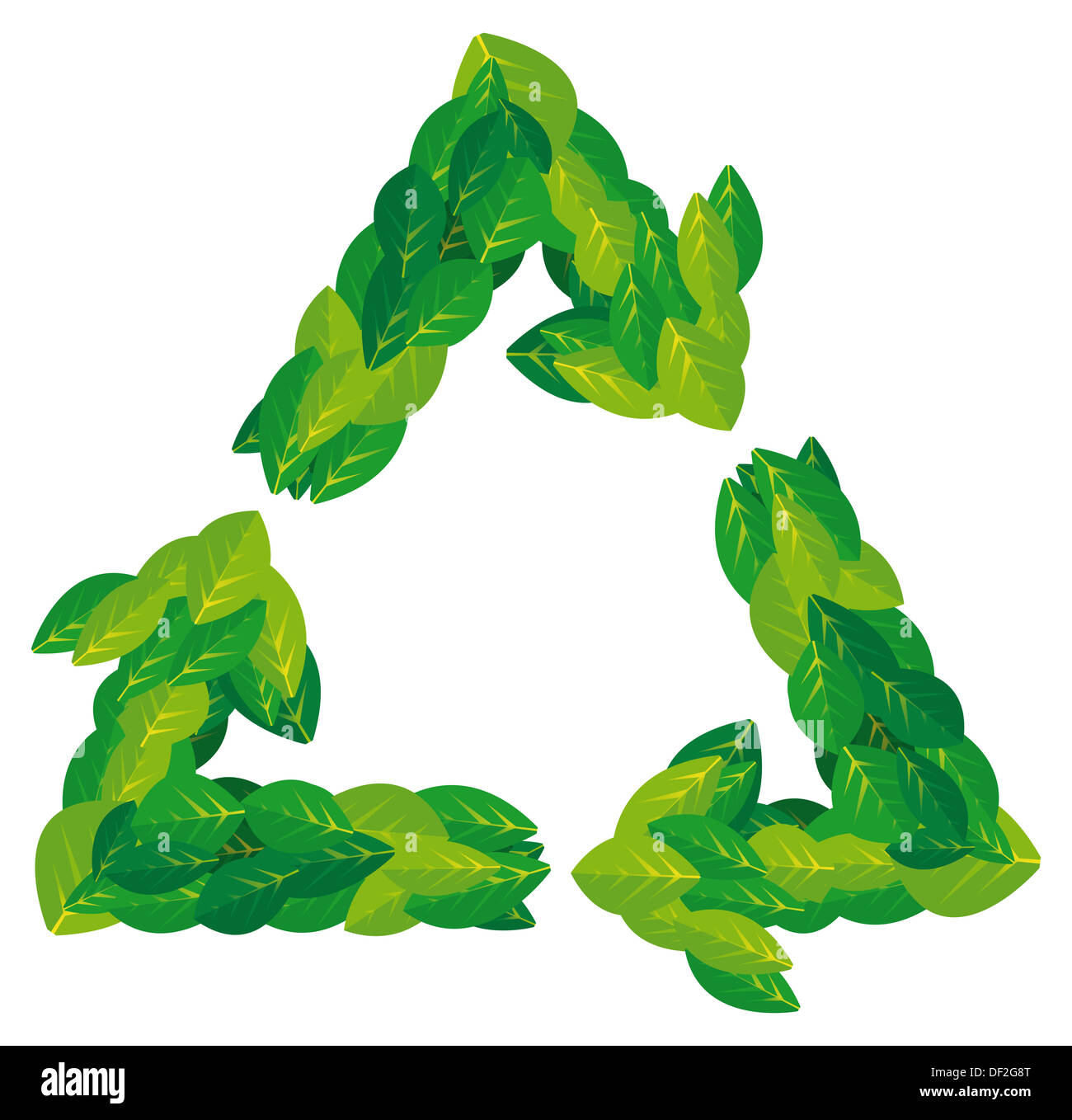 Leaves nature recycling symbol Stock Photo - Alamy