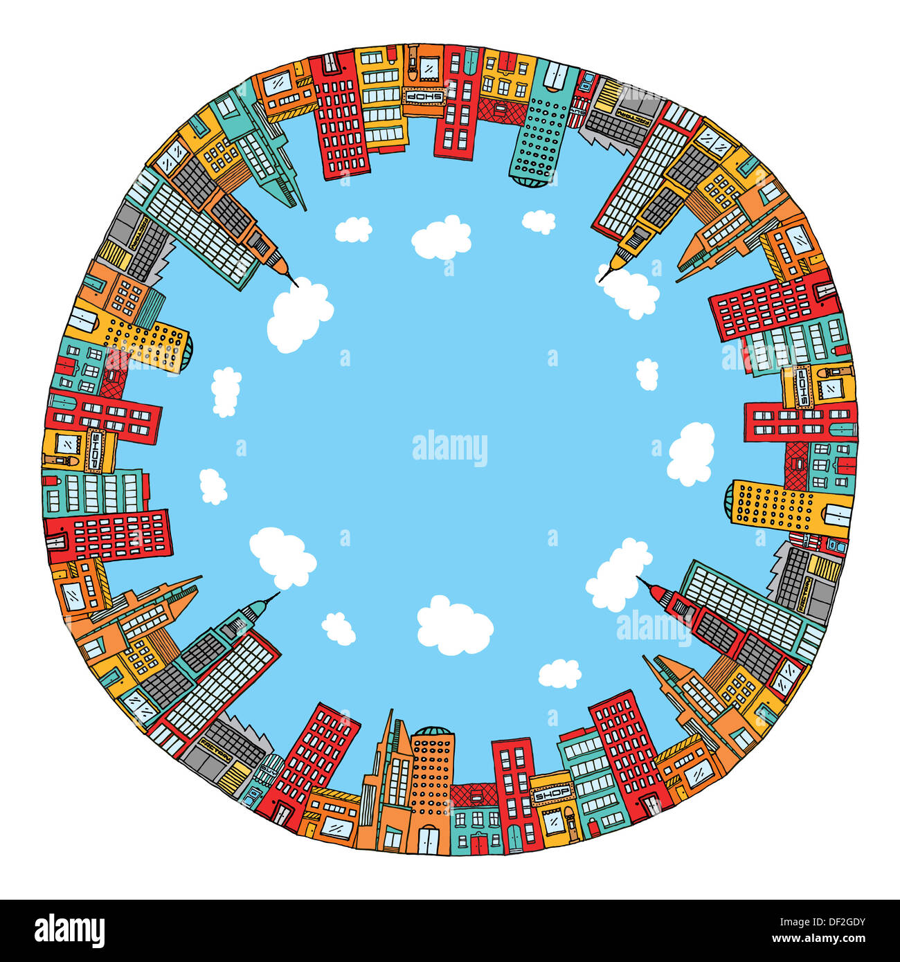 Round city skyline Stock Photo - Alamy