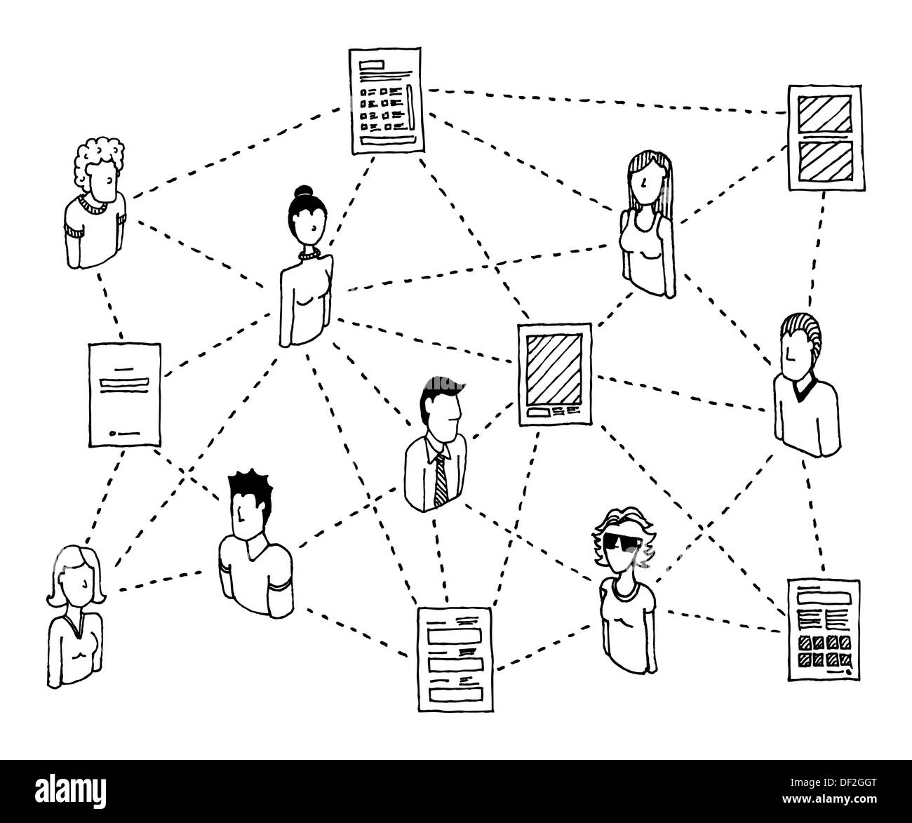Sharing documents / Data Network Stock Photo - Alamy