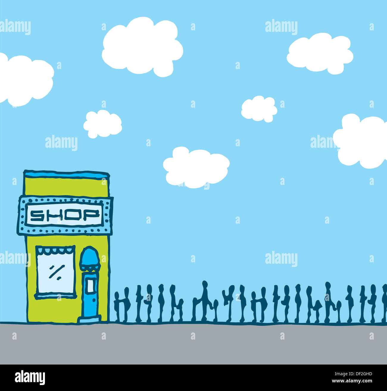 Queue shop illustration hi-res stock photography and images - Alamy