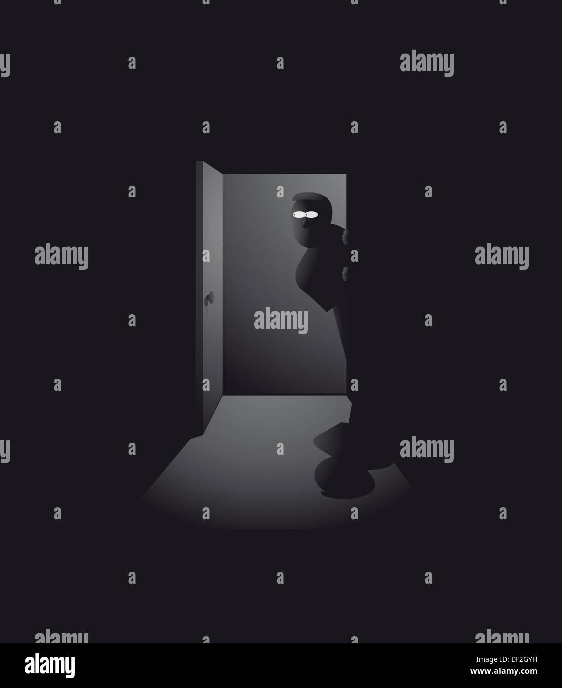 Night spy or thief sneaking in Stock Photo - Alamy