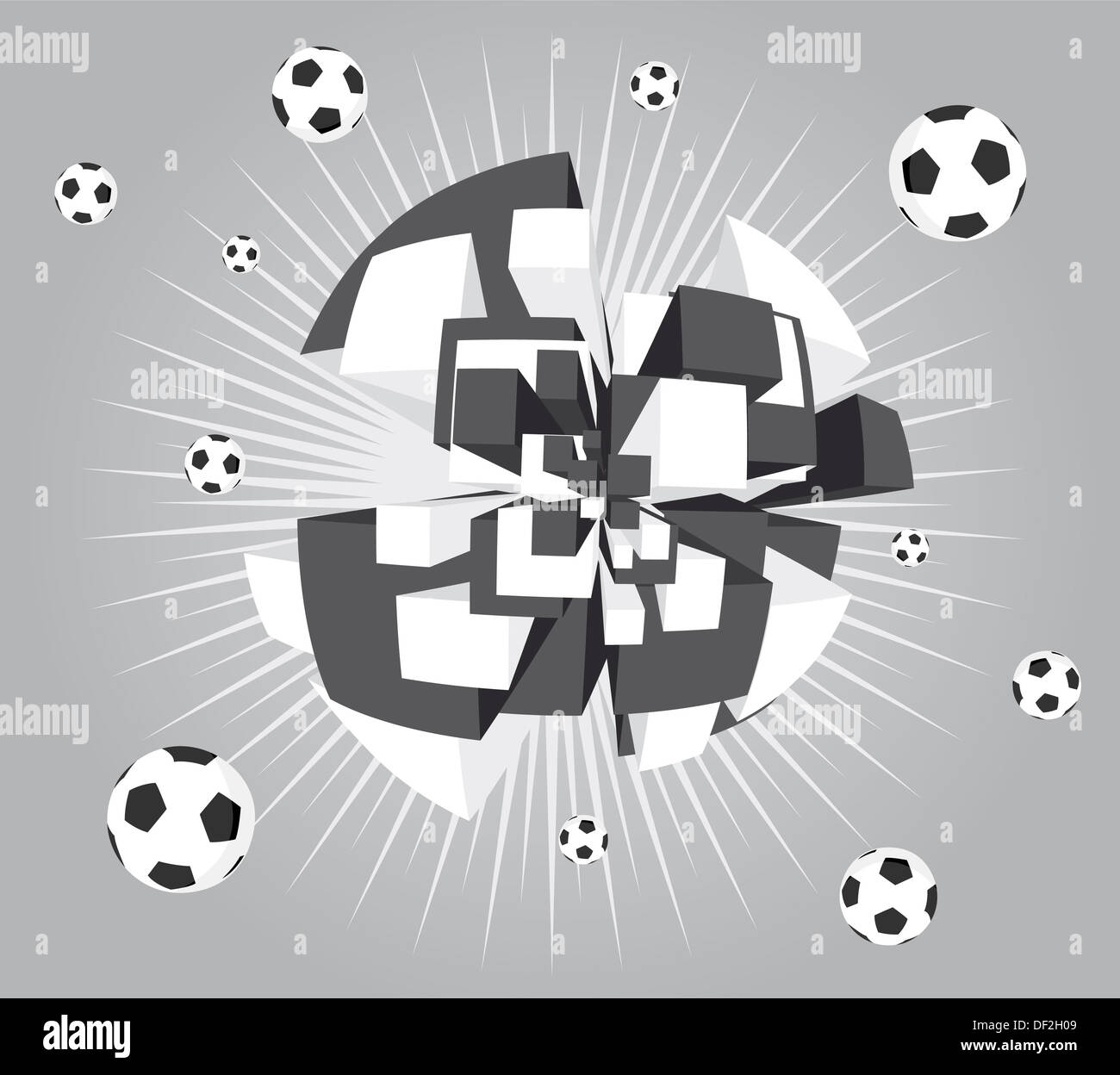 Soccer abstract ball exploding background Stock Photo - Alamy